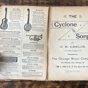 1888 the Cyclone of Song | Antique Sheet Music 1800s Victorian Book - Etsy