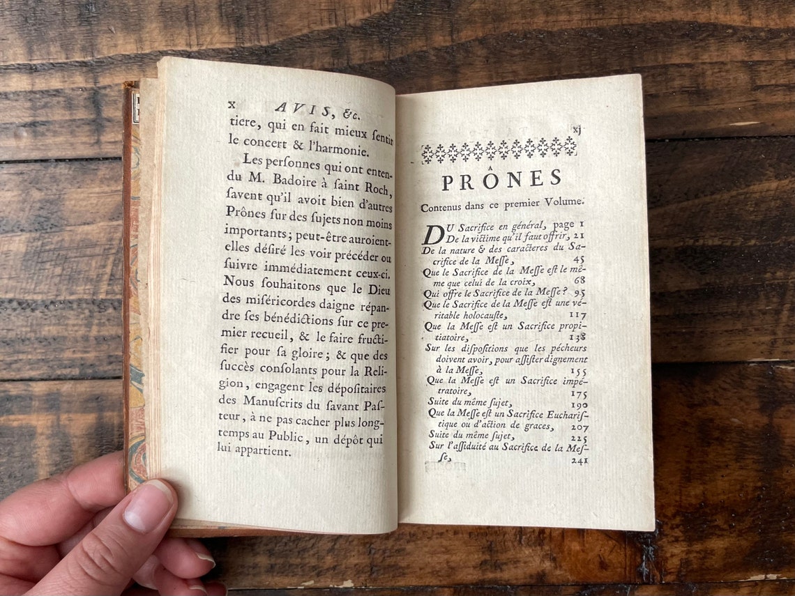1765 Rare French Antique Book | “prônes Sur Le Sacrifice De La Messe ...
