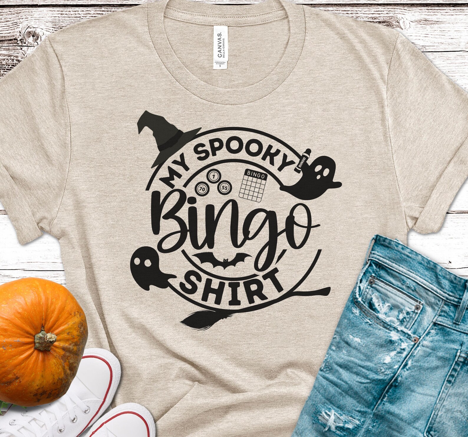 Spooky Halloween Bingo PNG/SVG, Halloween Bingo Tee, Bingo Bestie SVG ...