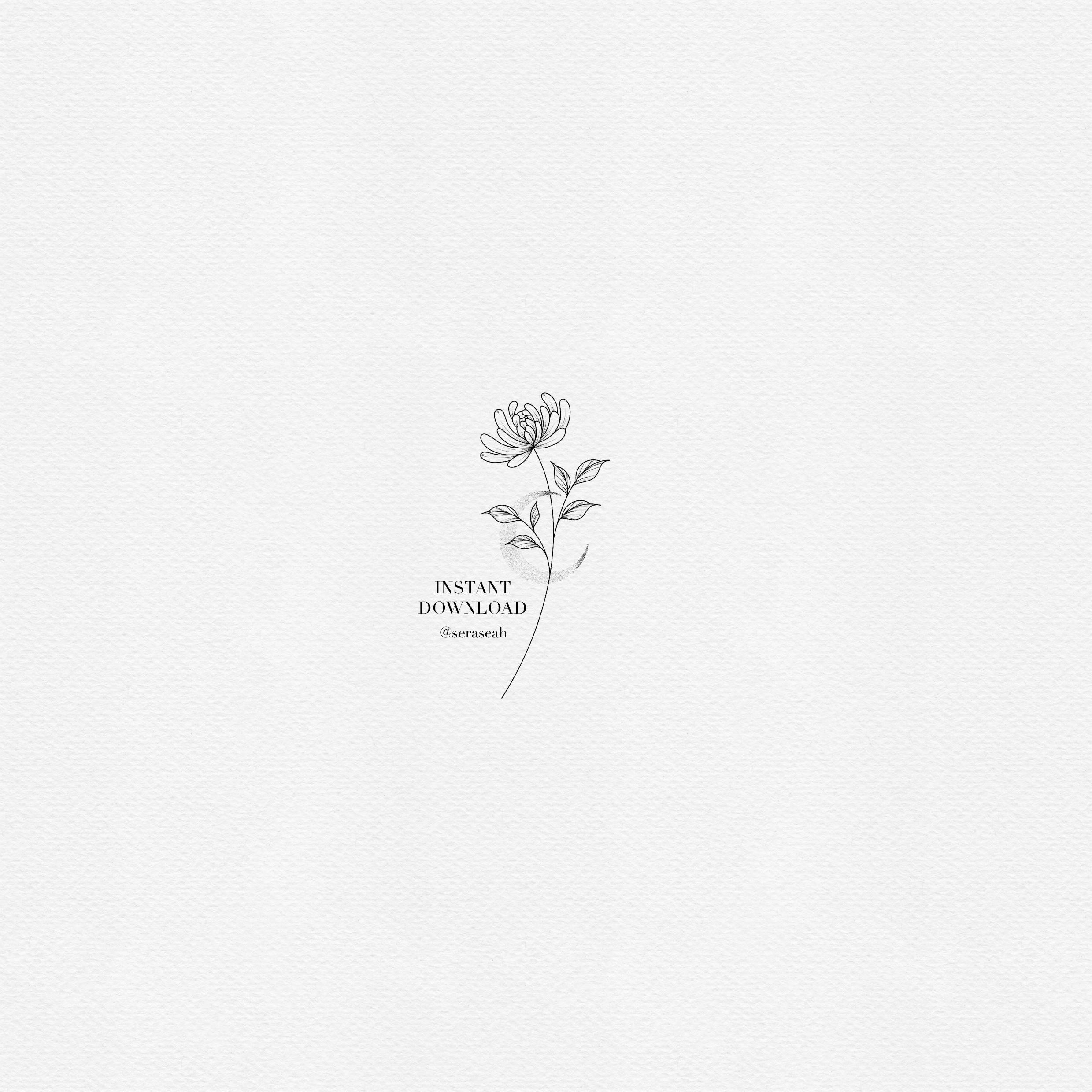 Chrysanthemum Tattoo Design – November Birth Flower – Fine Line ...