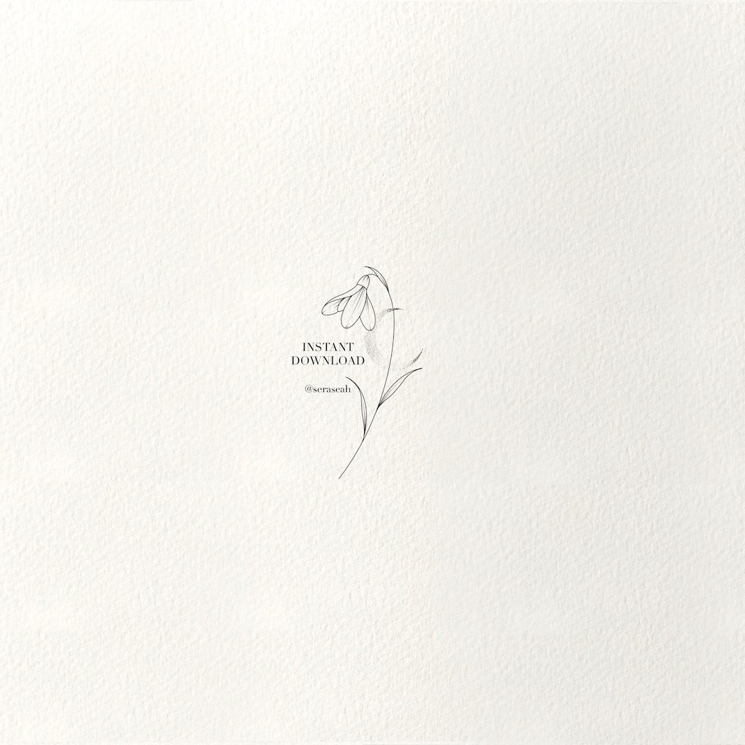 January Birth Flower, Snowdrop, Birth Flower Tattoo, Instant Download ...