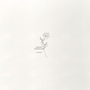December Birth Flower, Narcissus, Birth Flower Tattoo, Instant Download ...