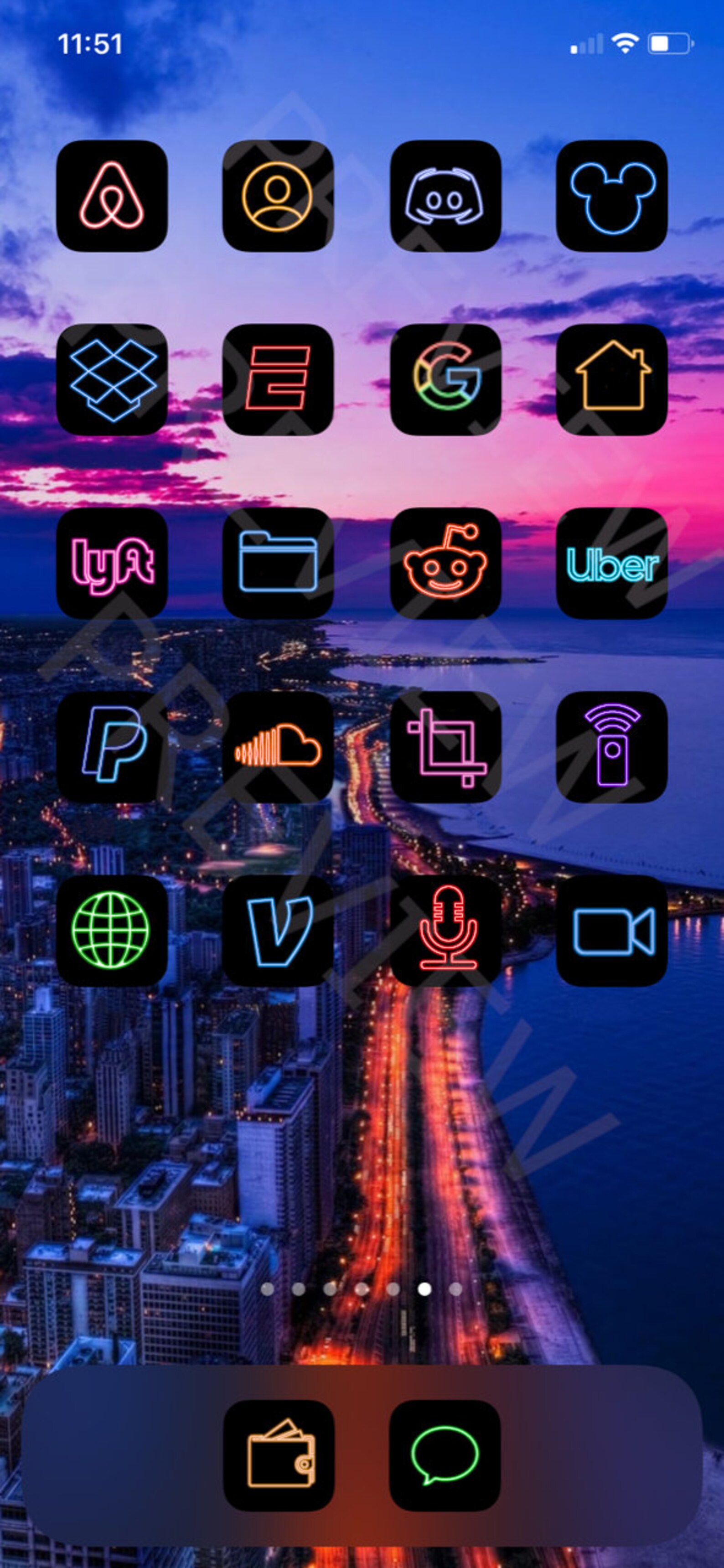 Ios 14 App Icon Pack | Neon Aesthetic Ios 14 Icons | iPhone Icon Pack ...
