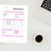 Invoice Template Pink| Editable Invoice| Printable Invoice| Simple ...