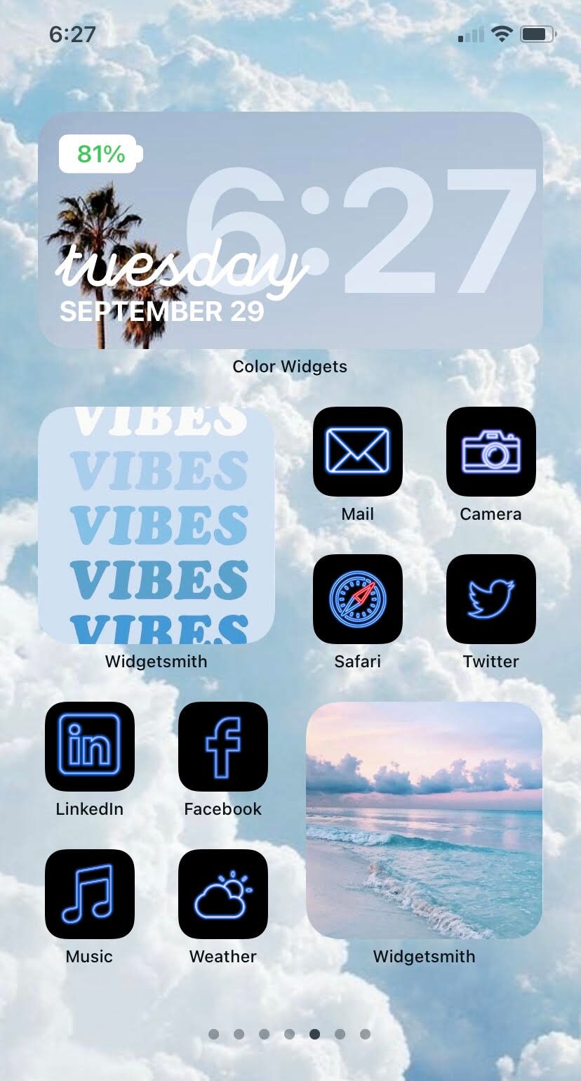 Blue Ios 14 App Icon Pack Neon Aesthetic Ios 14 Icons | Etsy UK