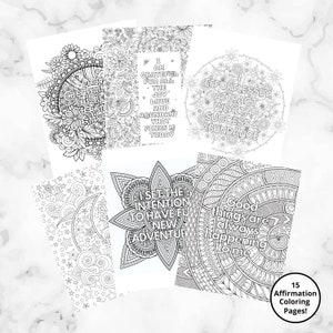 Digital Manifestation Journal & Affirmation Coloring Book, Mindfulness ...