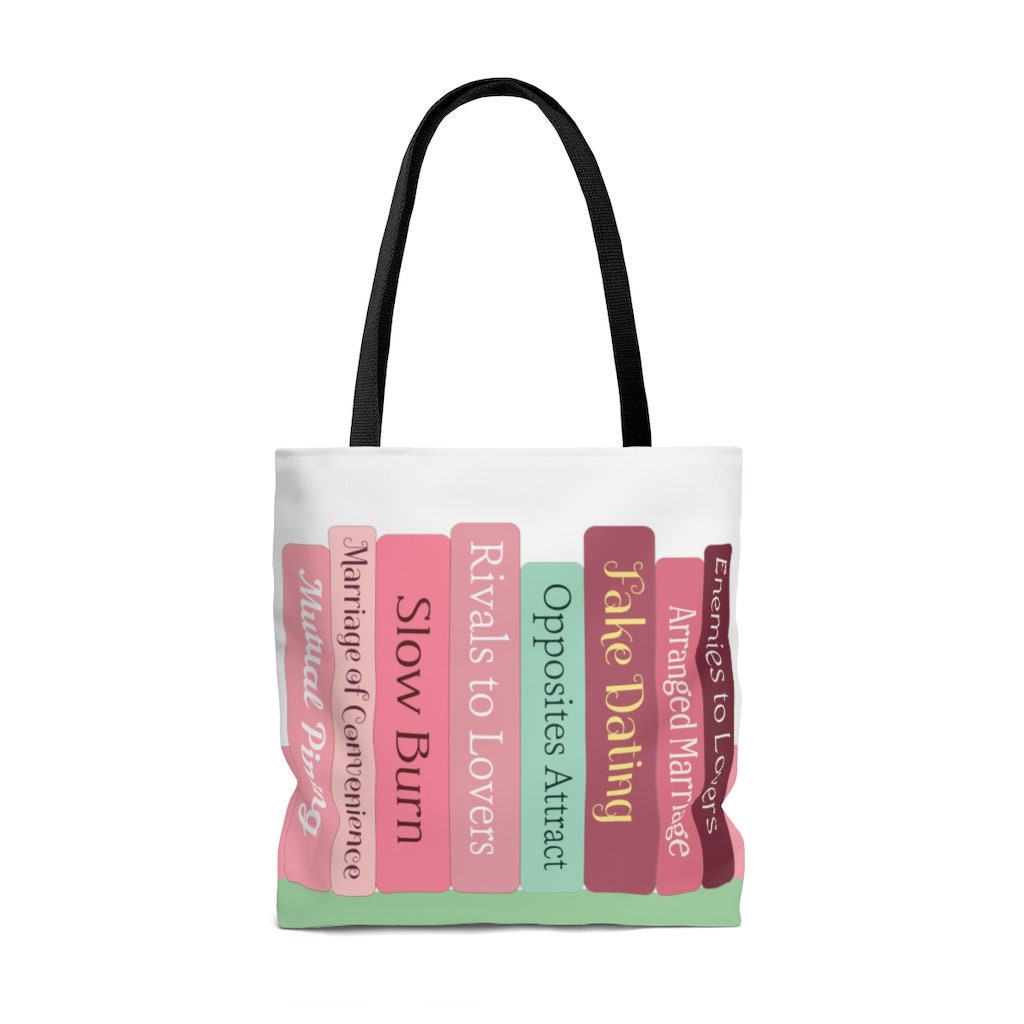 Love Your Shelf Romance Tropes Tote Bag Cute Pink Literary - Etsy