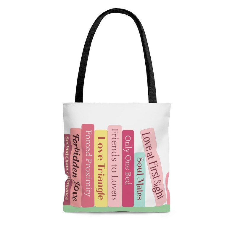 Love Your Shelf Romance Tropes Tote Bag Cute Pink Literary - Etsy