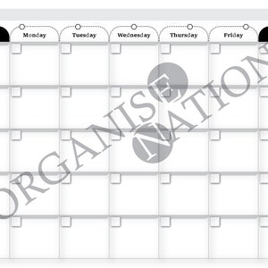 Minimal B/W Black and White Themed Fillable Calendar, Printable PDF ...