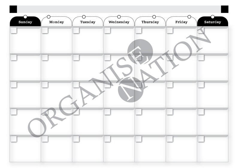 Minimal B/W Black and White Themed Fillable Calendar, Printable PDF ...
