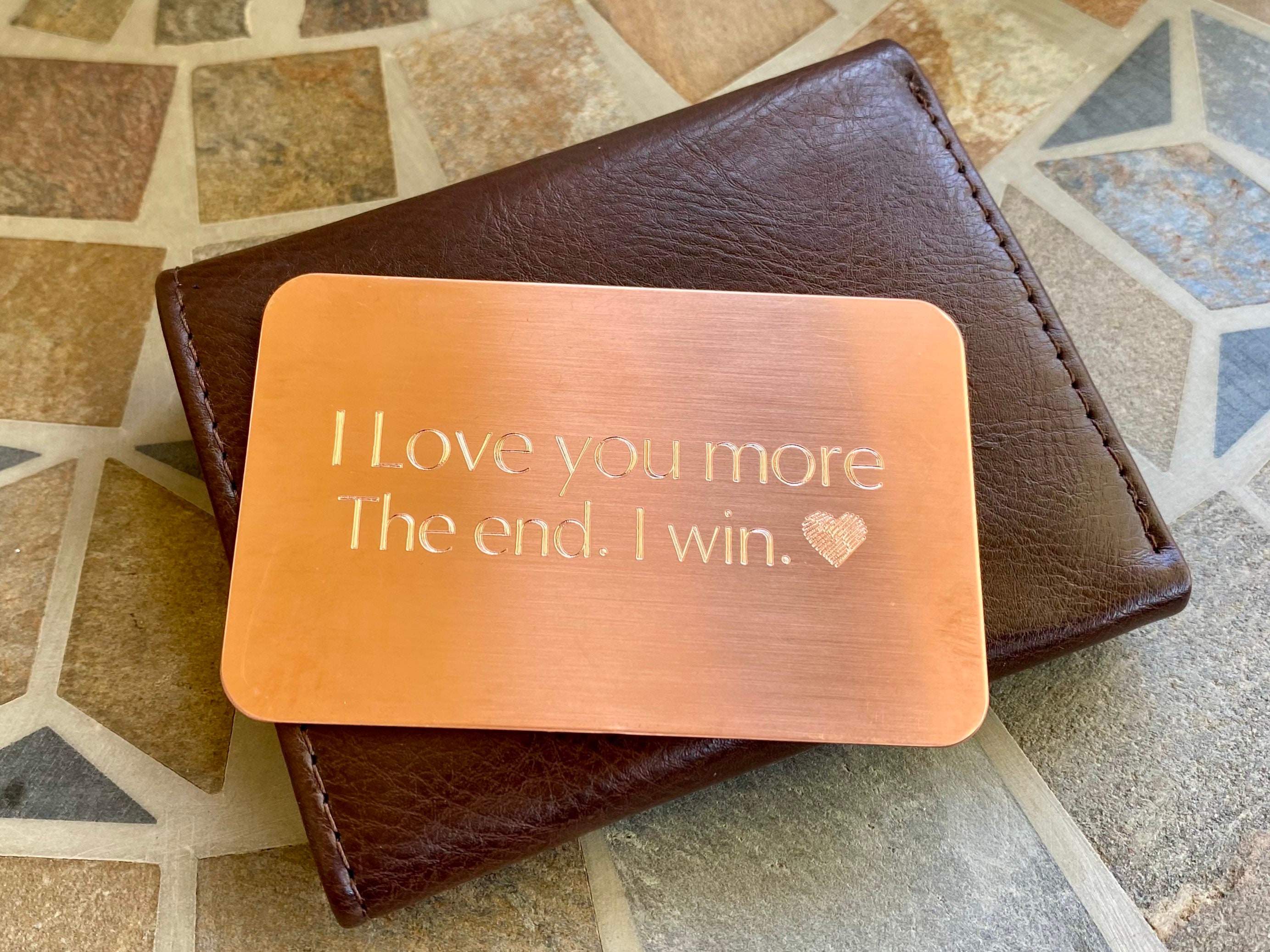 Copper Wallet Card Personalized Message Wallet Insert 7 - Etsy Australia