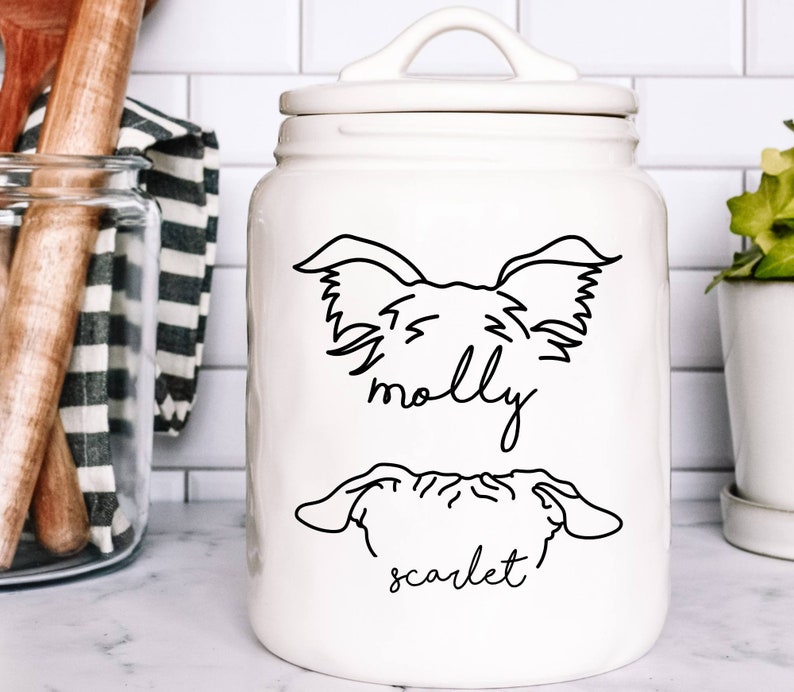 Dog Ears Vinyl Decal Dog Ear Outline Custom Dog Sticker Dog - Etsy