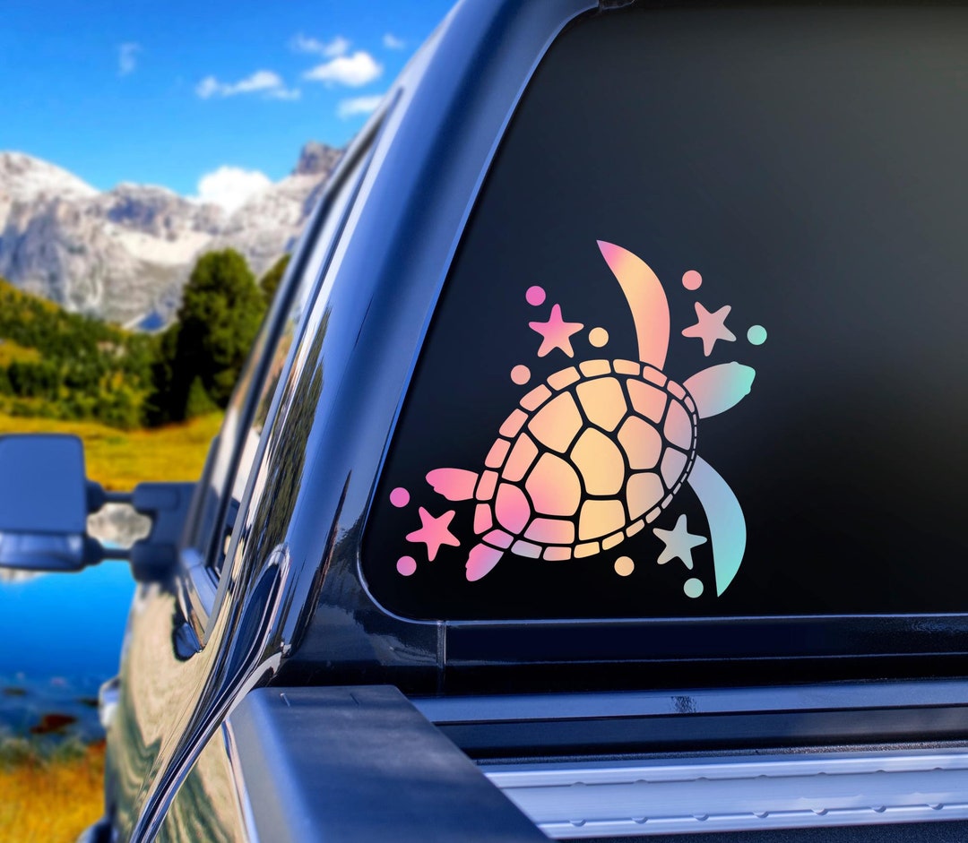 Sea Turtle Holographic Decal, Sea Turtle Car Decal, Sean Turtle Sticker ...