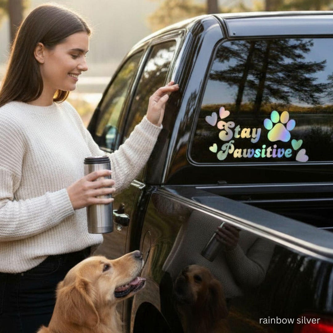Be Pawsitive Dog Vinyl Decal – Cute Sticker for Car, Mug, Tumbler ...