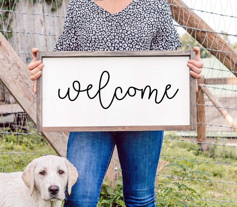 Modern Welcome Vinyl Decal for Signs Welcome Vinyl Decal for - Etsy