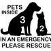 Emergency Pet Decal, Pets Inside Decal, Rescue Pets Decal, Pet Rescue ...