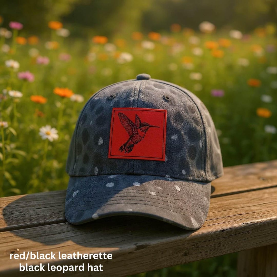 Hummingbird Patch Hat: Leopard Print Women's Cap, Ponytail Friendly - Etsy