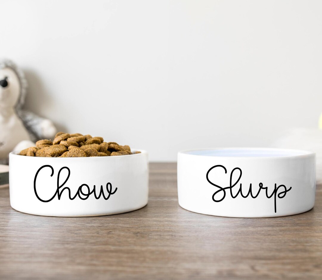Chow Slurp Dog Bowl Decals, Funny Dog Bowl Decal, Set of Two Dog Food ...
