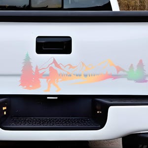 Bigfoot in Forest Car Vinyl Decal Sticker, Mountain Bigfoot Sticker ...