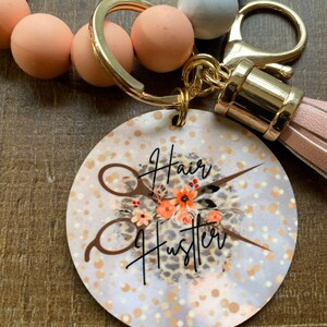 Hair Hustler Wristlet Keychain With Tassel, Hairstylist Gift, Hair ...