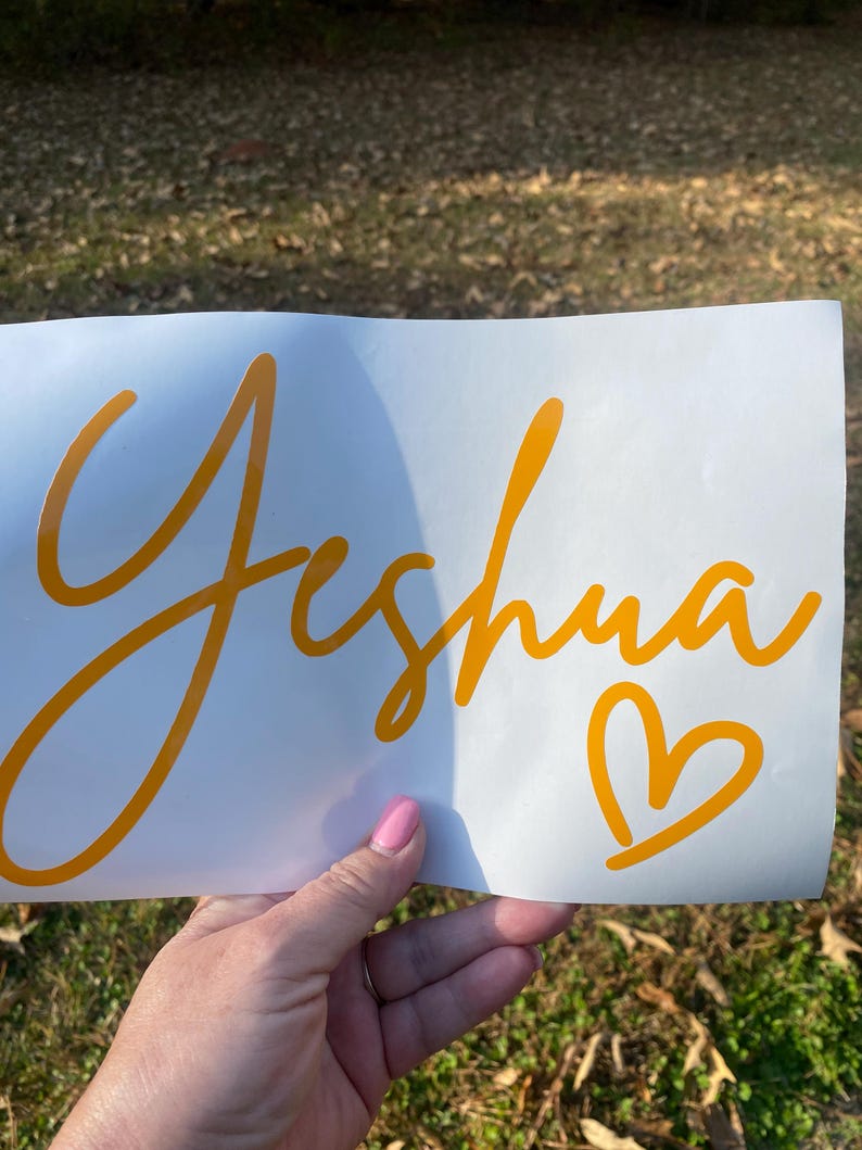 Yeshua Heart Holographic Vinyl Decal – Christian Sticker for Cars ...