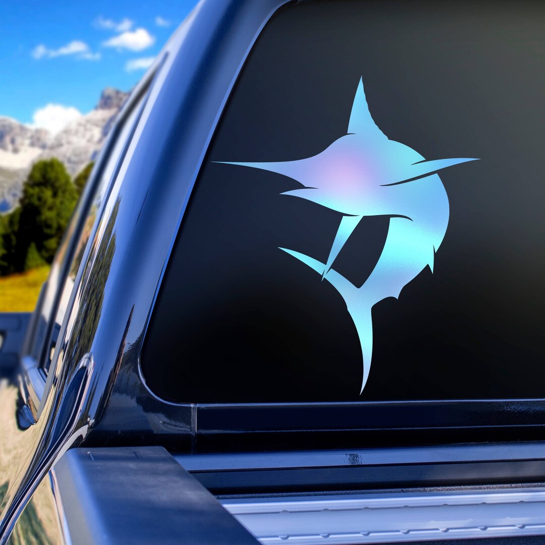 Salt Water Fish Car Decal Sticker, Marlin Car Sticker, Tuna Car Decal ...