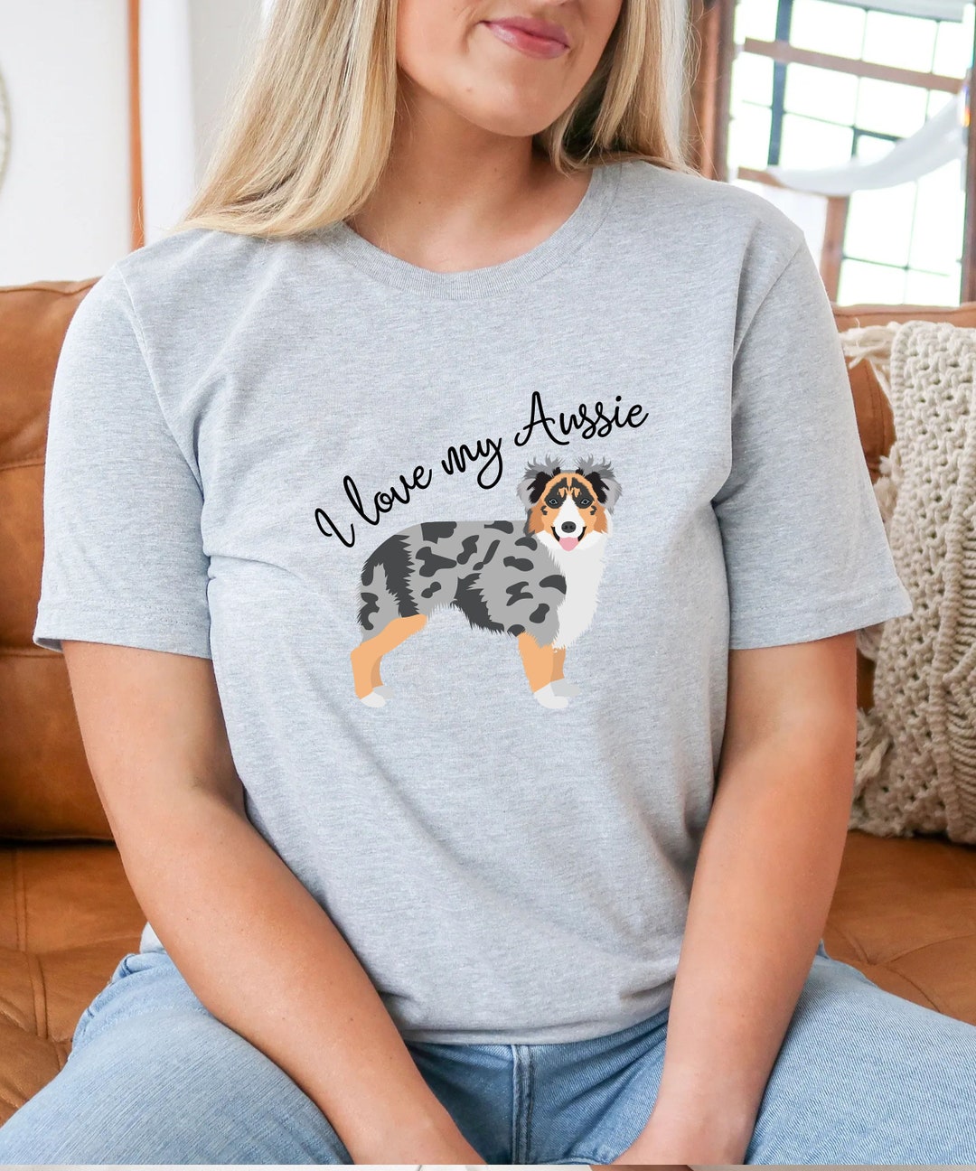 I Love My Aussie Personalized Tshirt, I Love My Australian Shepard ...