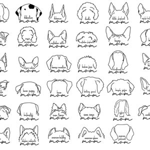 Dog Ears Vinyl Decal, Dog Ear Outline, Custom Dog Sticker, Dog Ears ...