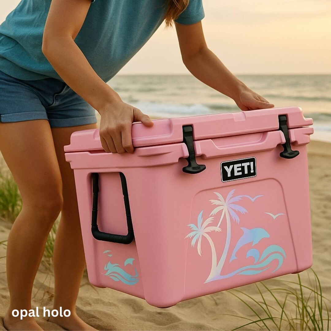 Ocean Landscape Car Decal Sticker, Dolphin Car Decal, Holographic Beach ...