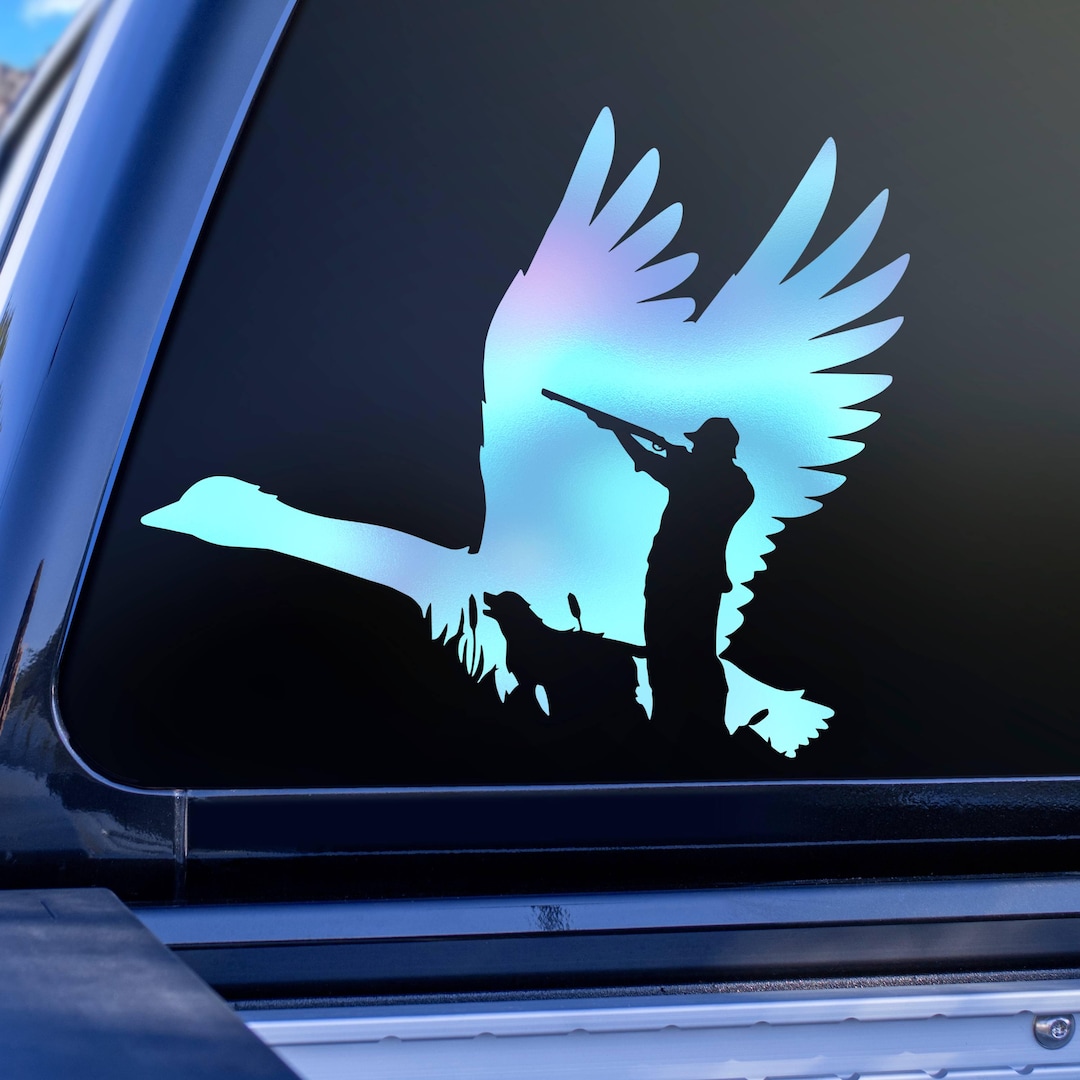 Geese Hunting Vinyl Decal Sticker, Geese Hunter Car Decal, Geese Hunter Sticker, Holographic ...