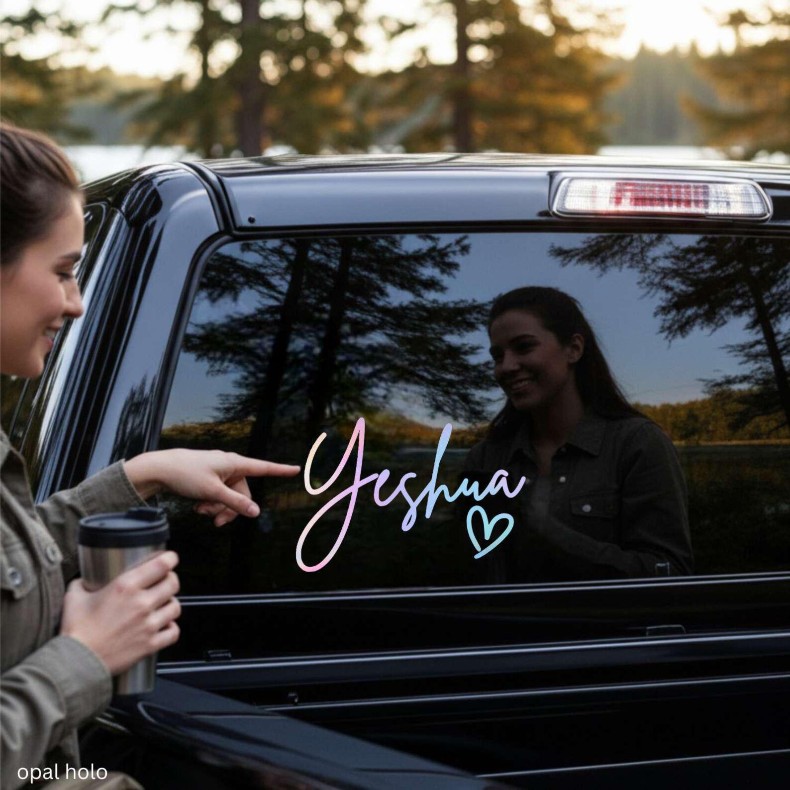 Yeshua Heart Holographic Vinyl Decal – Christian Sticker for Cars ...