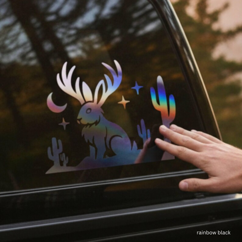 Jackalope Vinyl Decal Sticker – Cryptid Truck Sticker in Desert Scene ...