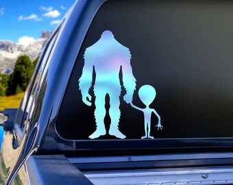Bigfoot With Flag Car Decal - Etsy