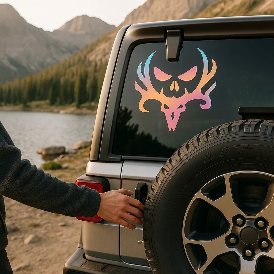 Deer Hunting Skull Vinyl Decal Sticker, Deer Rack and Skull Sticker for ...