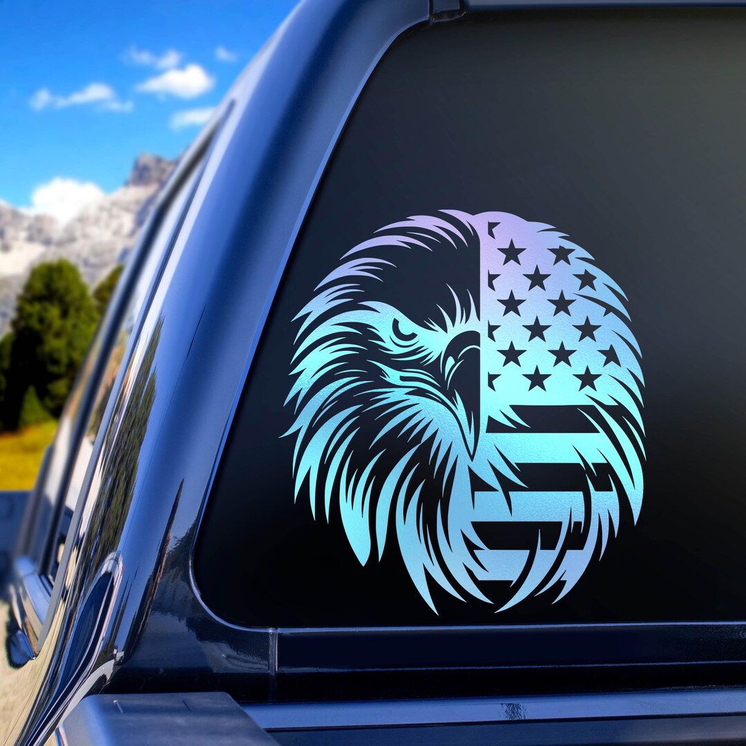 Patriotic Eagle Flag Decal Sticker for Car or Truck, Patriotic, Eagle ...
