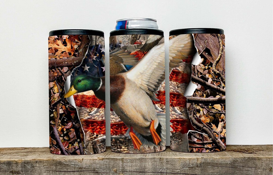 Duck Hunting Slim Can Cooler Koozie Duck Hunting Koozie Duck - Etsy