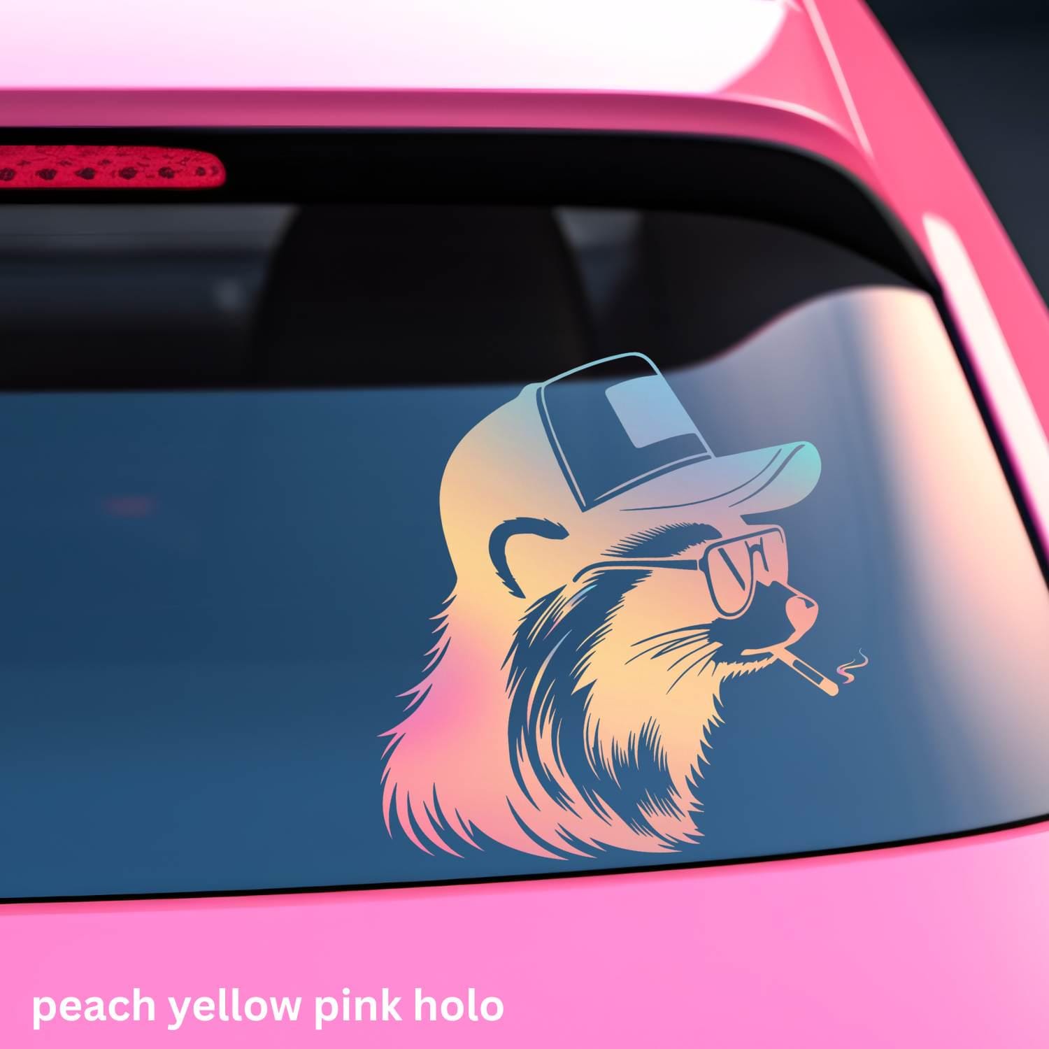 Feral Raccoon Mullet Vinyl Decal – Cigarette Trucker Hat Sticker, Funny ...