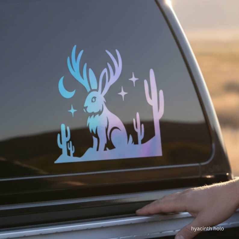 Jackalope Vinyl Decal Sticker – Cryptid Truck Sticker in Desert Scene ...
