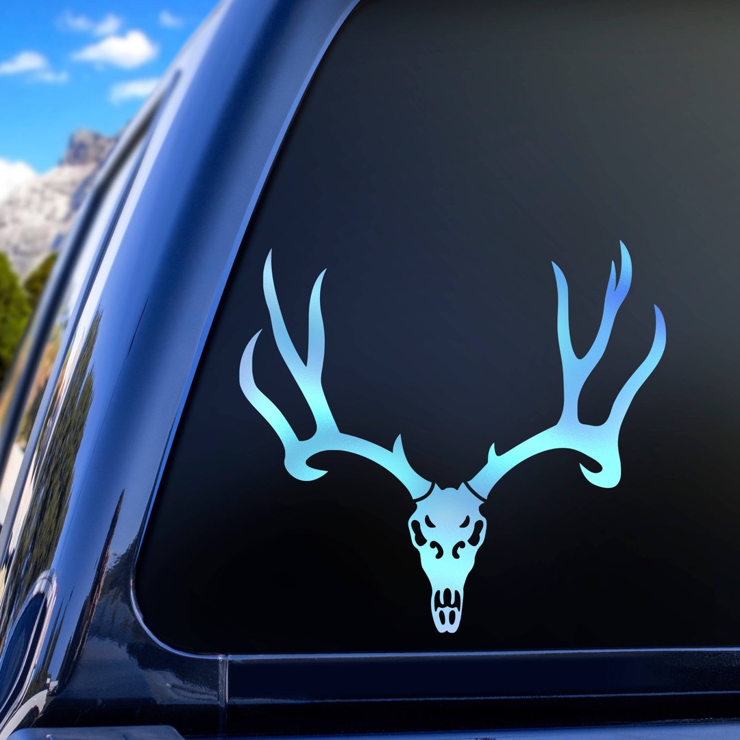Deer Skull Car Decal Sticker, Deer Hunting Decal, Deer Hunting Sticker ...