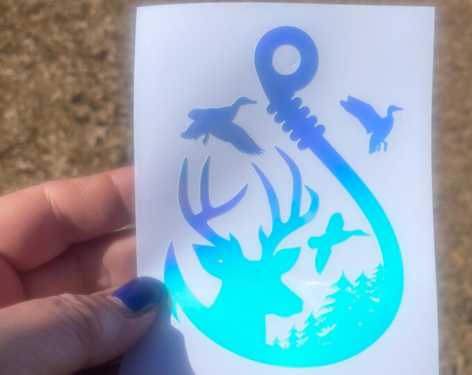 Louisiana Duck, Fish, & Deer Fleur De Lis Decal/sticker (ANY Size!) - Etsy