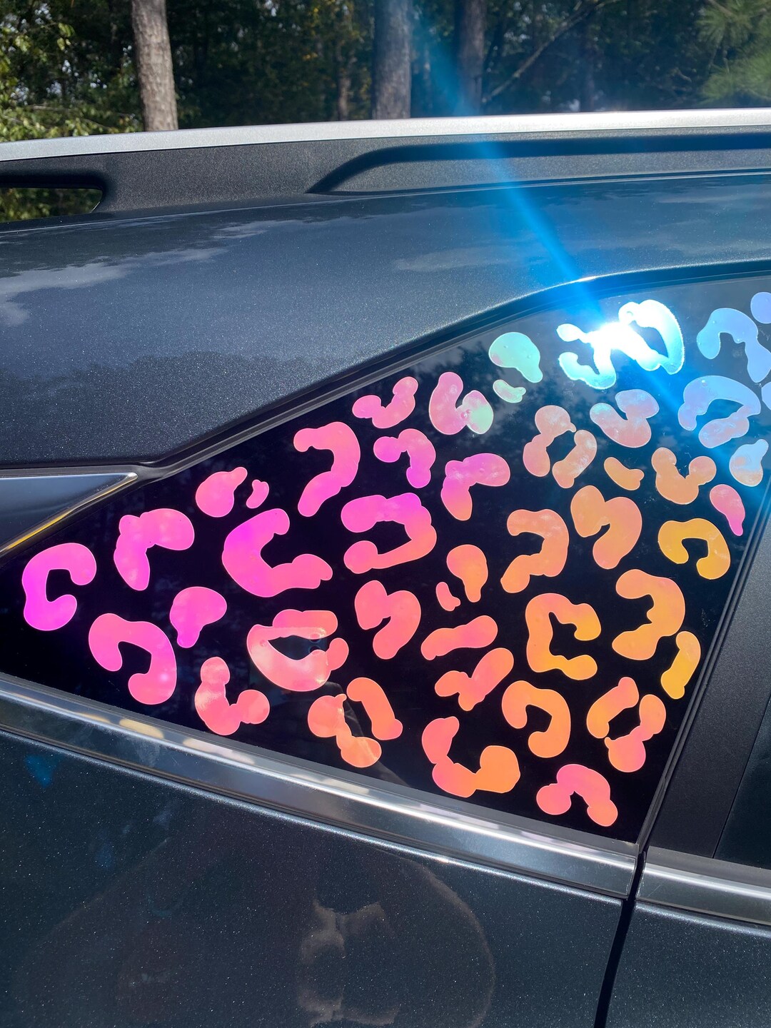 Leopard Holographic Car Decal, Cheetah Print Decal, Holographic Leopard ...