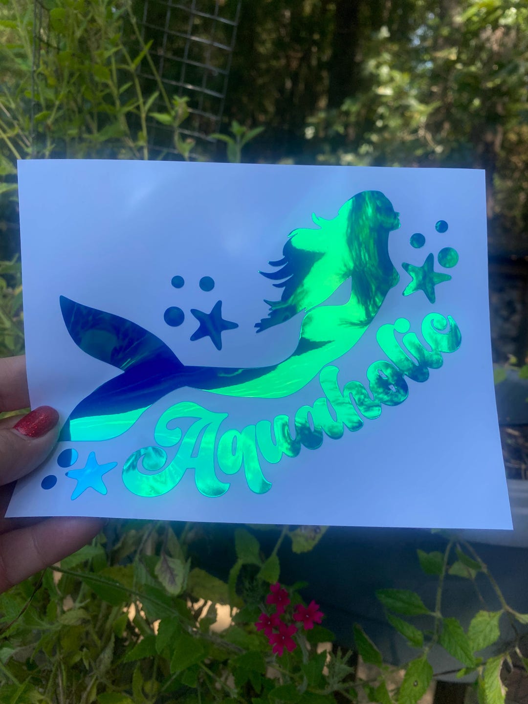 Mermaid Vinyl Decal Sticker, Mermaid Car Decal, Aquaholic Mermaid ...