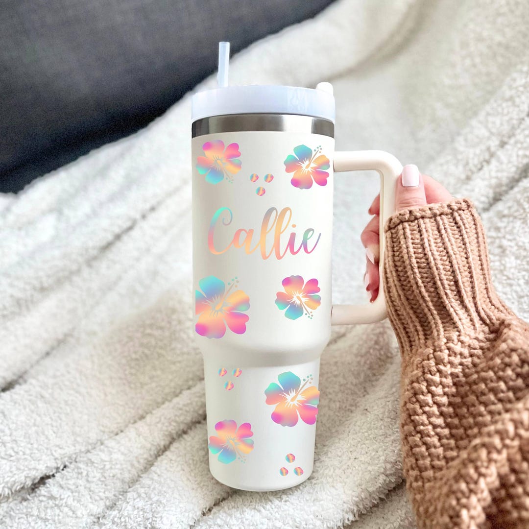 Stanley Cup Stickers, Hibiscus Decals, Stanley Accessories, Tumbler ...