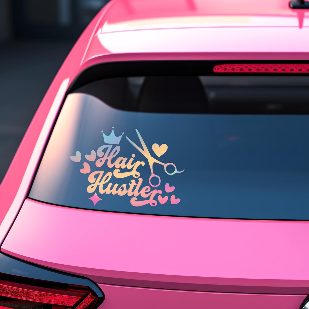 Hair Hustler Car Decal Sticker, Hairstylist Decal, Hairstylist Sticker ...