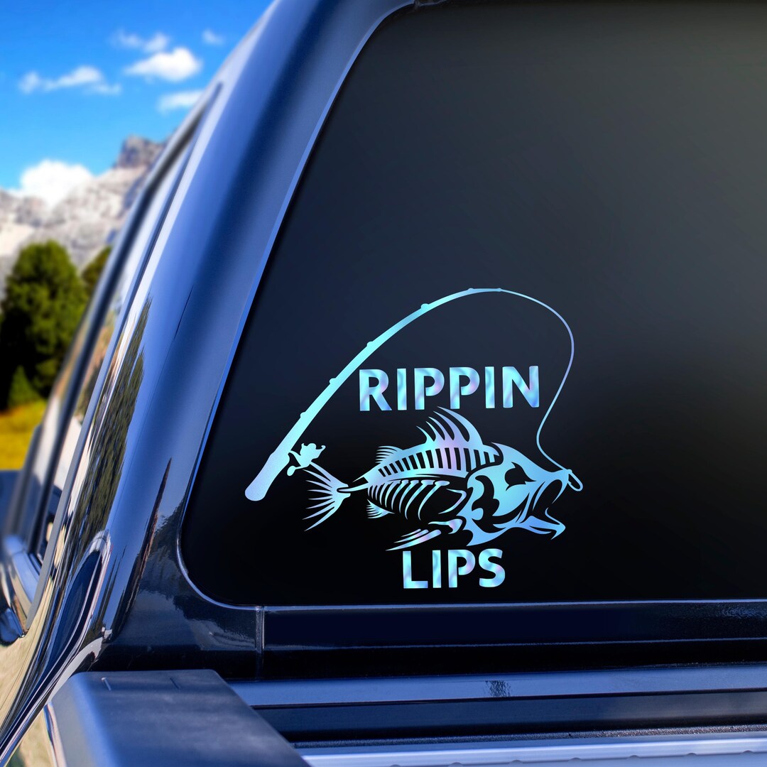 Rippin Lips Car Vinyl Decal Sticker, Fishing Decal, Fishing Car Sticker ...