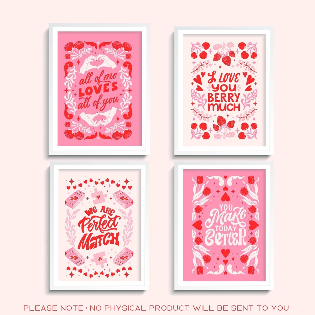 Valentines Day Printable Flashcards, Valentines Printable Poster ...