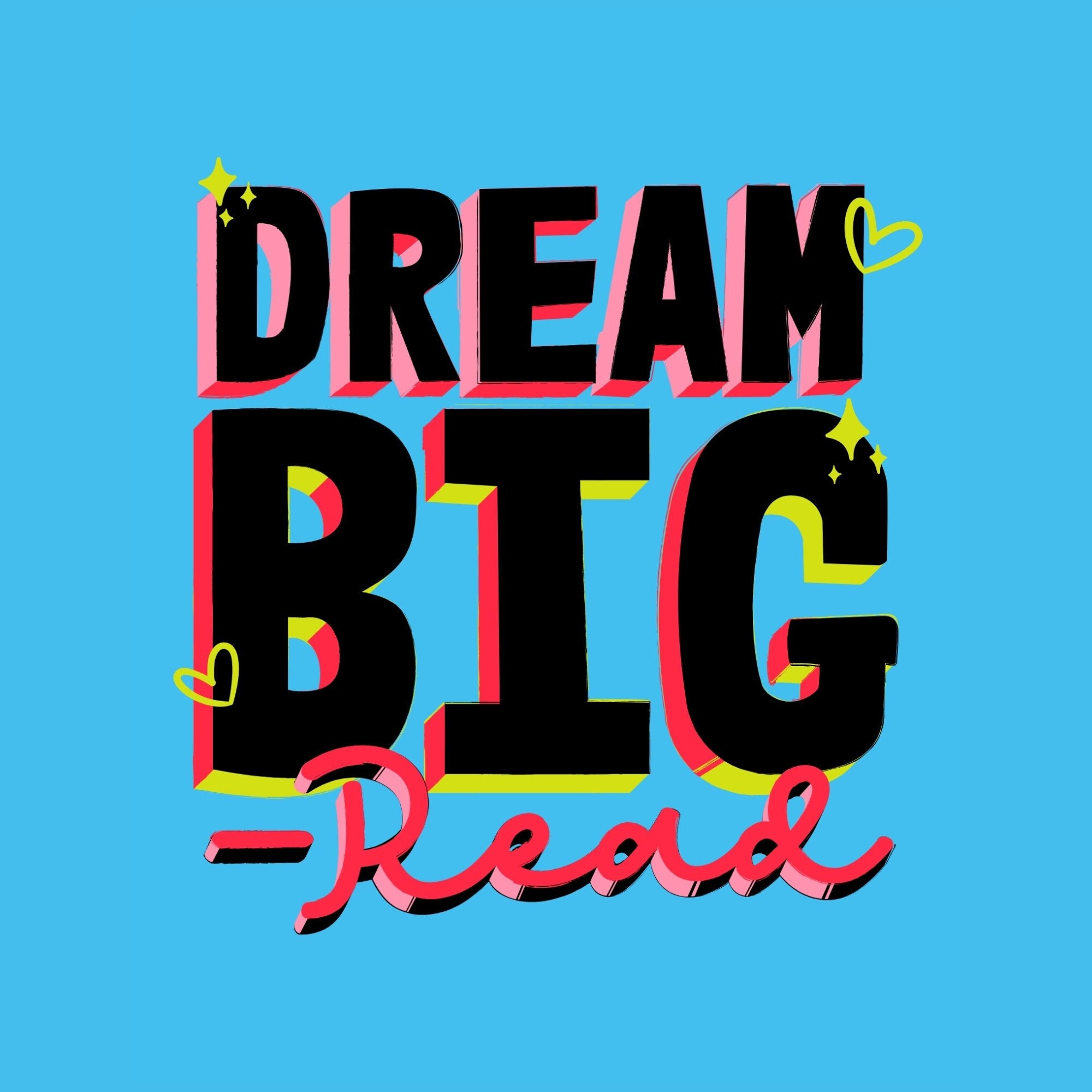Dream Big Read School Wall Art Digital Download, Read Flashcards ...