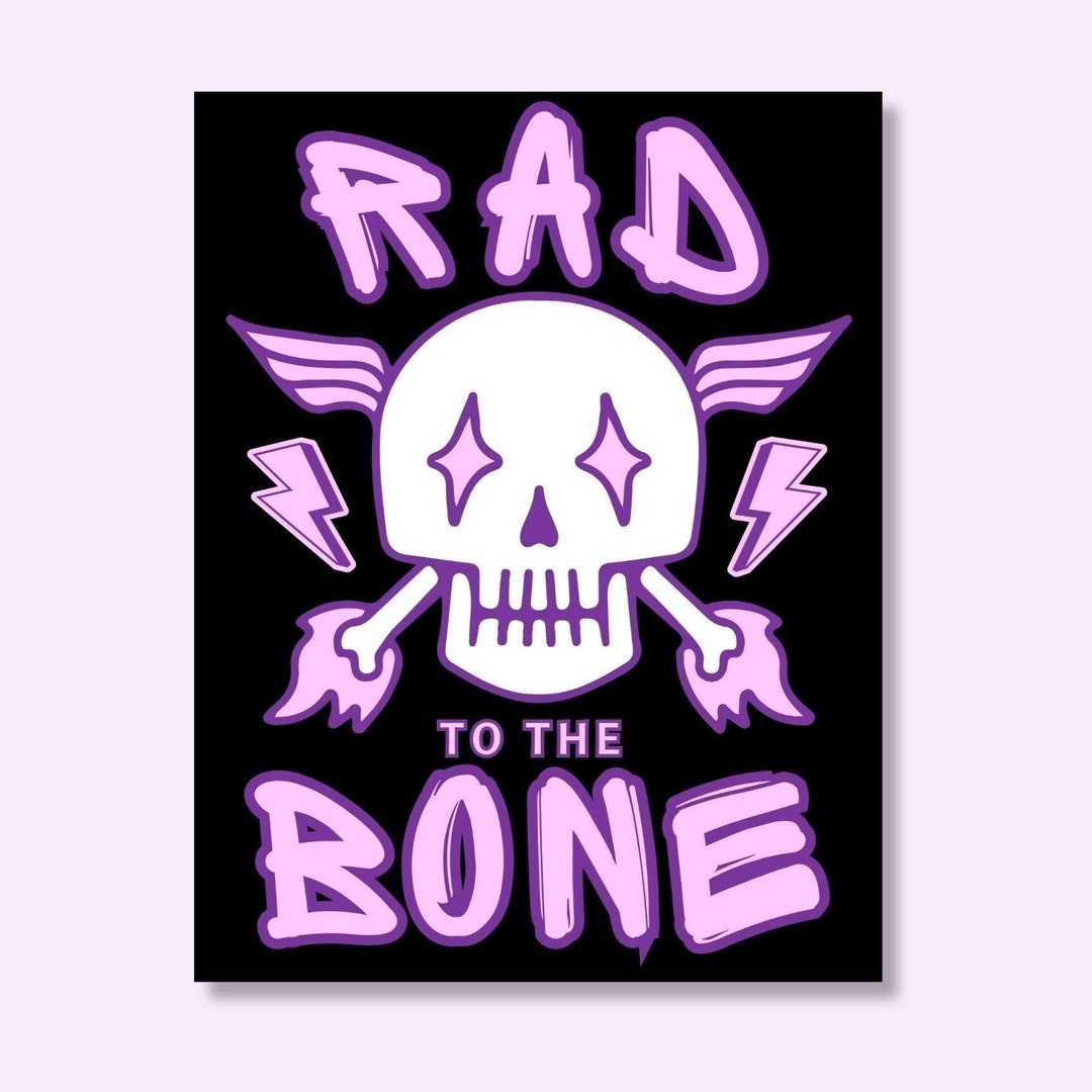 RAD Skull Coloring Page: Halloween Printable Art (digital Download) - Etsy