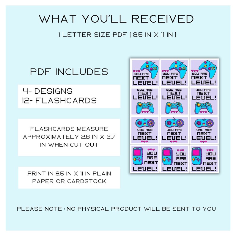 Video Game Flashcards, Next Level Flashcards, Digital Download, Kids ...