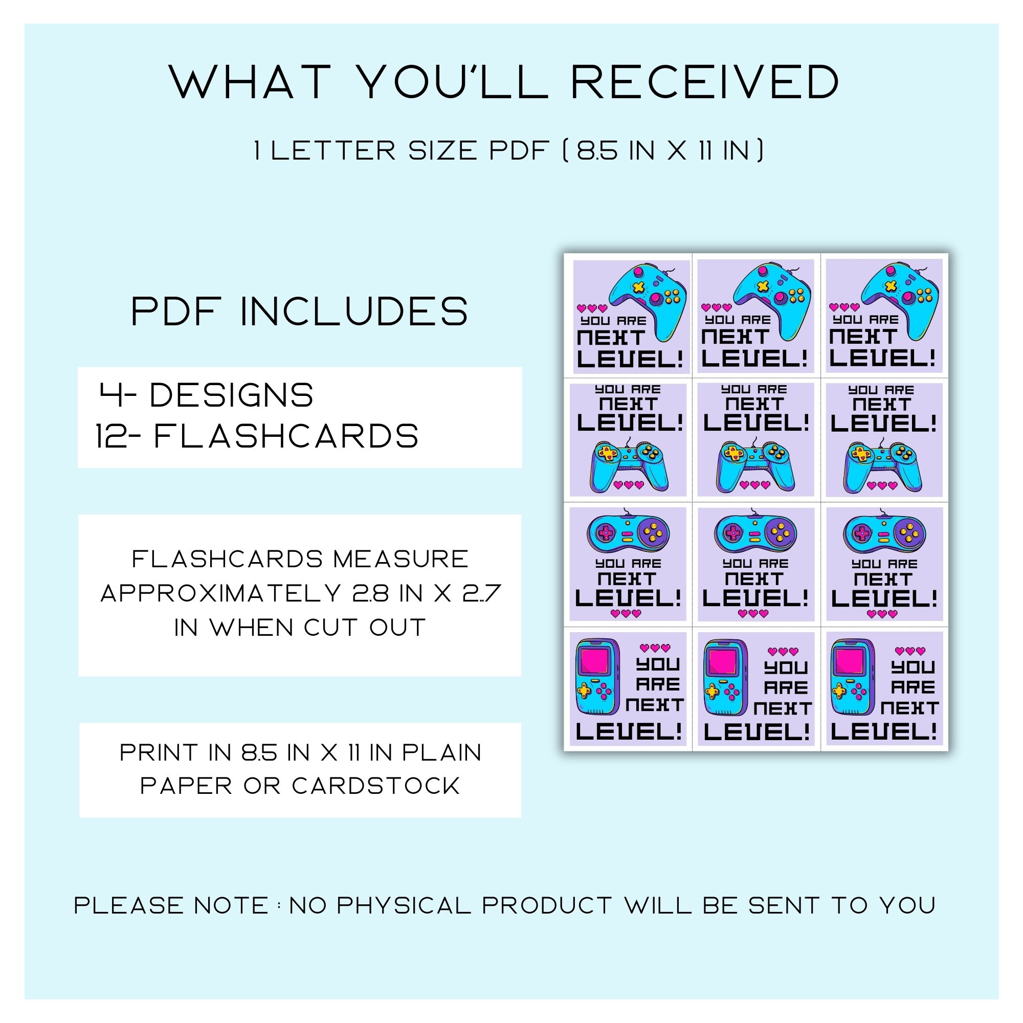 Video Game Flashcards, Next Level Flashcards, Digital Download, Kids ...